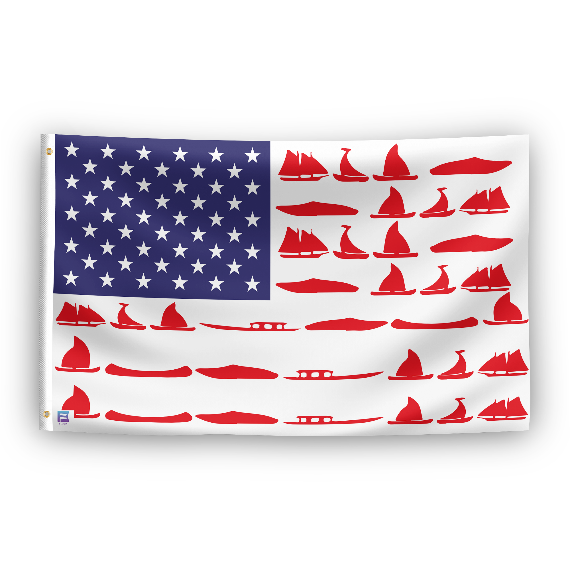 Boating Stripes American Flag - Nautical Decor for Home – Bannerfi