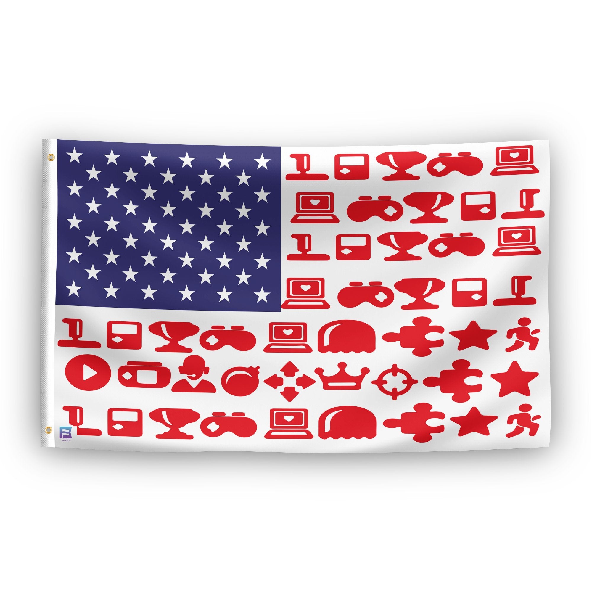 Gaming Icon Stripes American Flag - Perfect for Gamers! – Bannerfi
