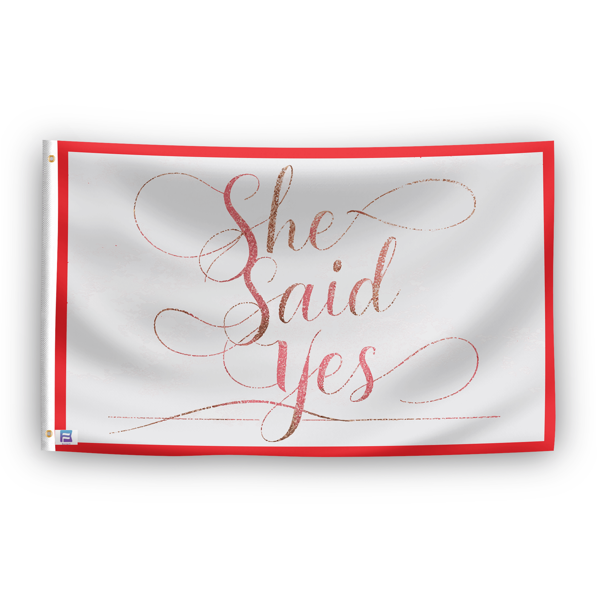 She Said Yes Flag | Decorative Engagement Announcement Flag – Bannerfi