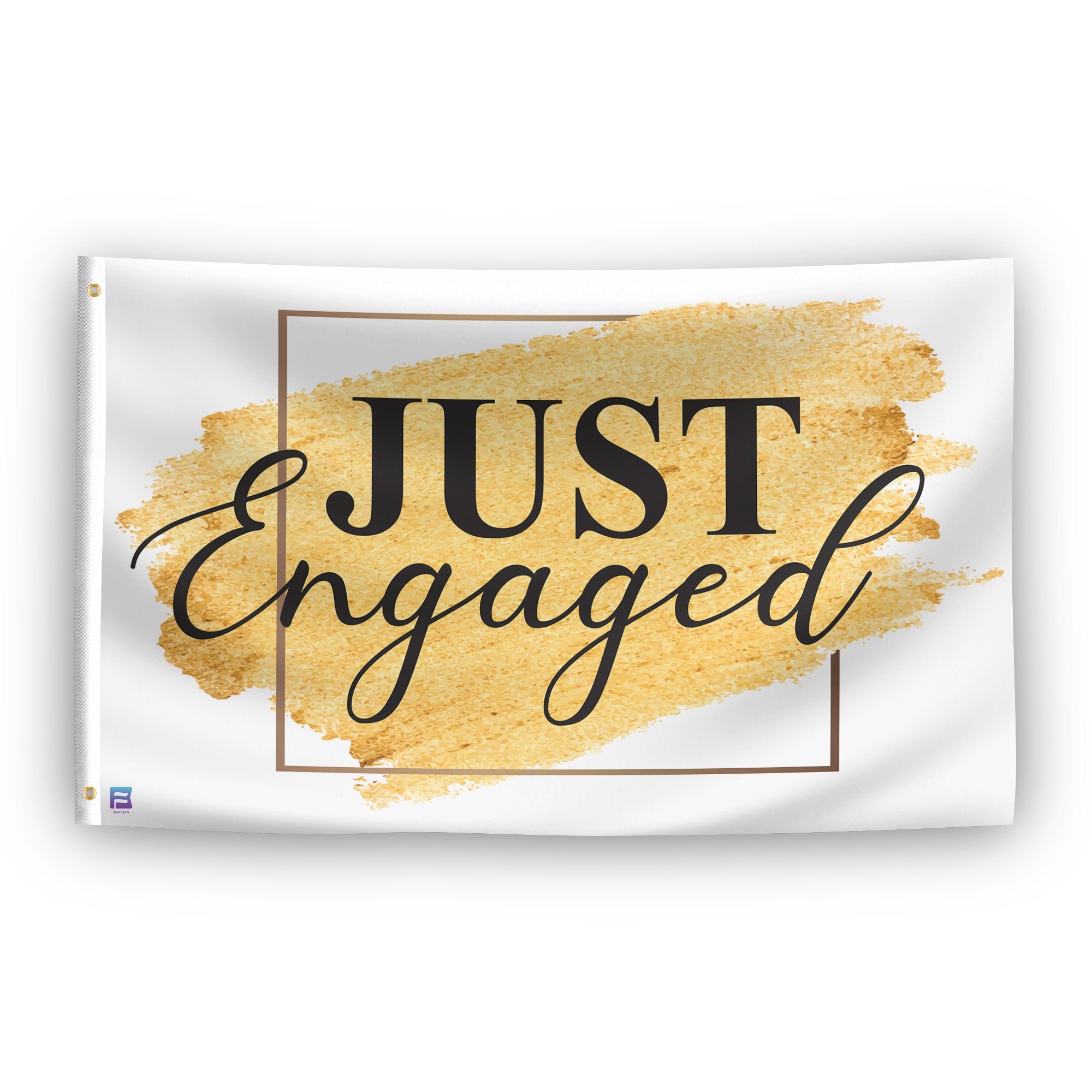Just Engaged Flag | Decorative Engagement Celebration Flag – Bannerfi