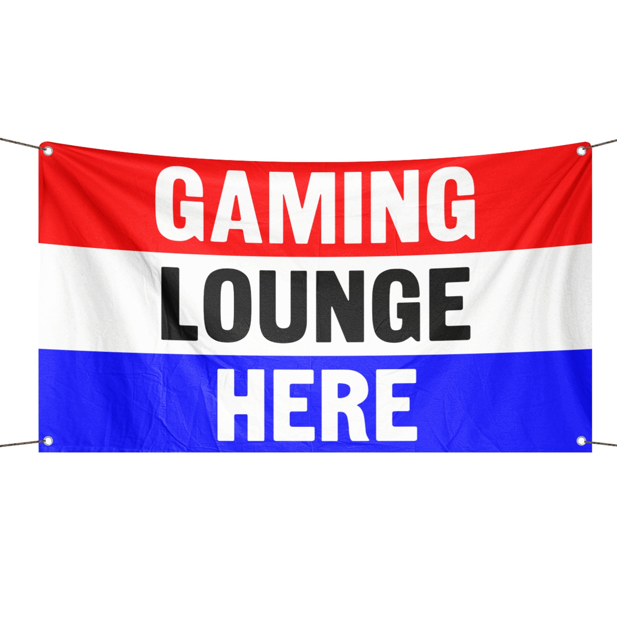 Gaming Lounge Here Flag - Elevate Your Gamer Space – Bannerfi