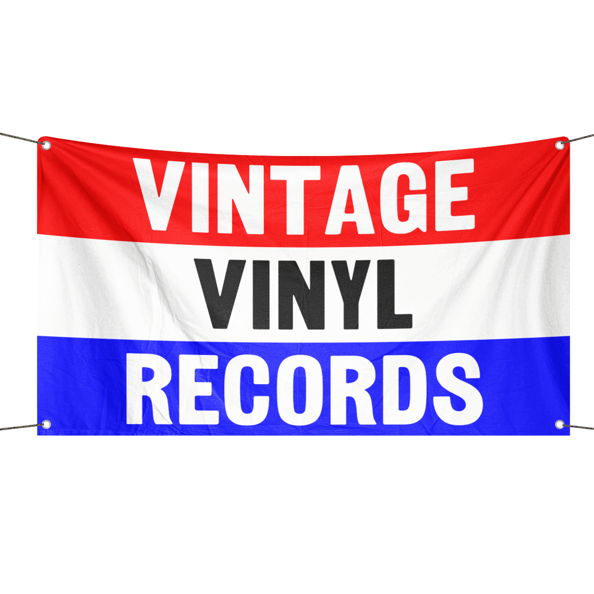 Vintage Vinyl Records Business Flag – Retro Decor | Bannerfi