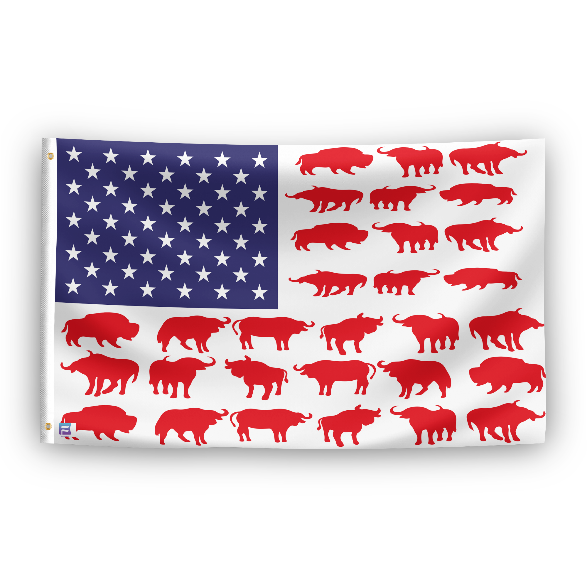 Bison Stripes American Flag - Unique Patriotic Decor – Bannerfi