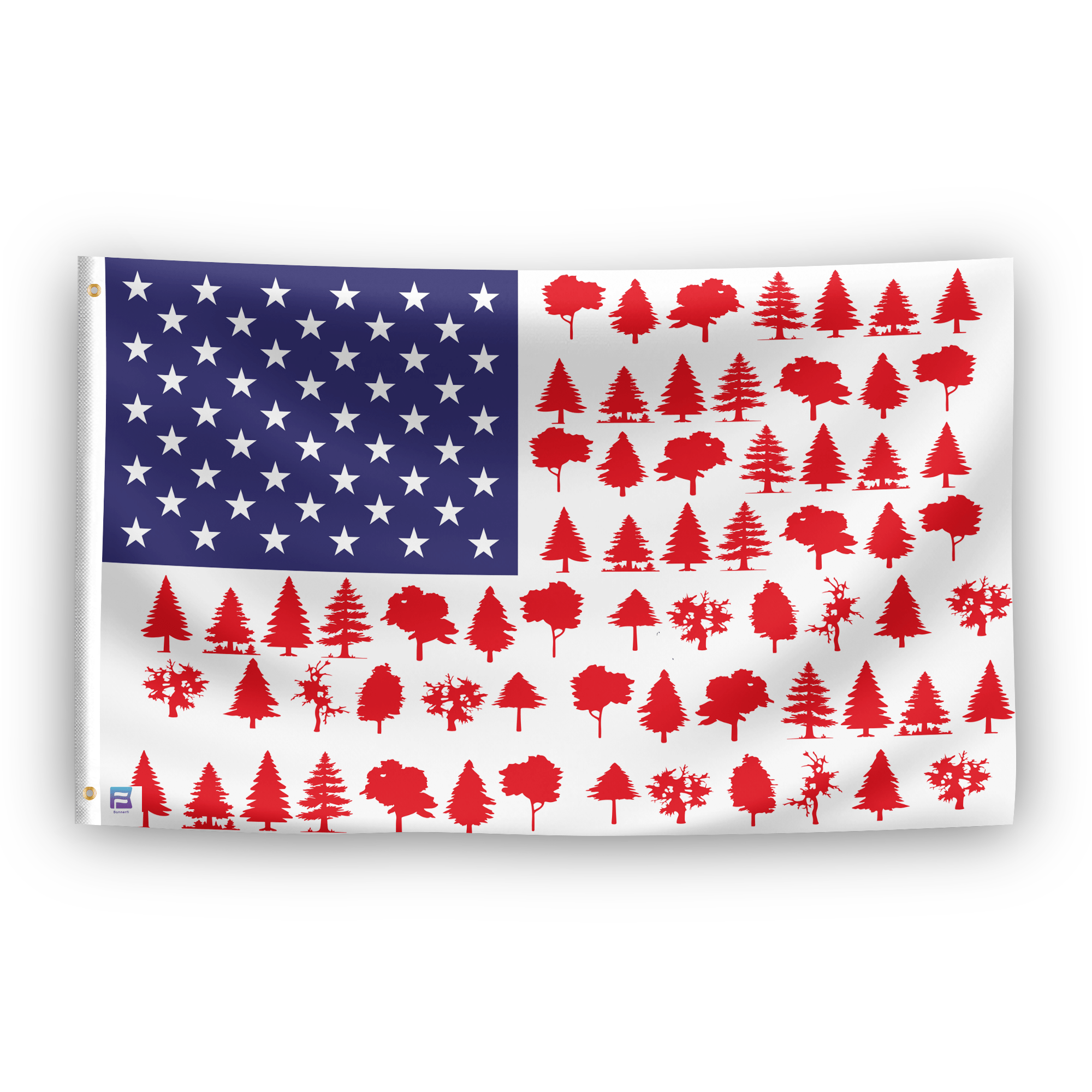 Tree Stripes American Flag - Unique Nature-Inspired Decor – Bannerfi