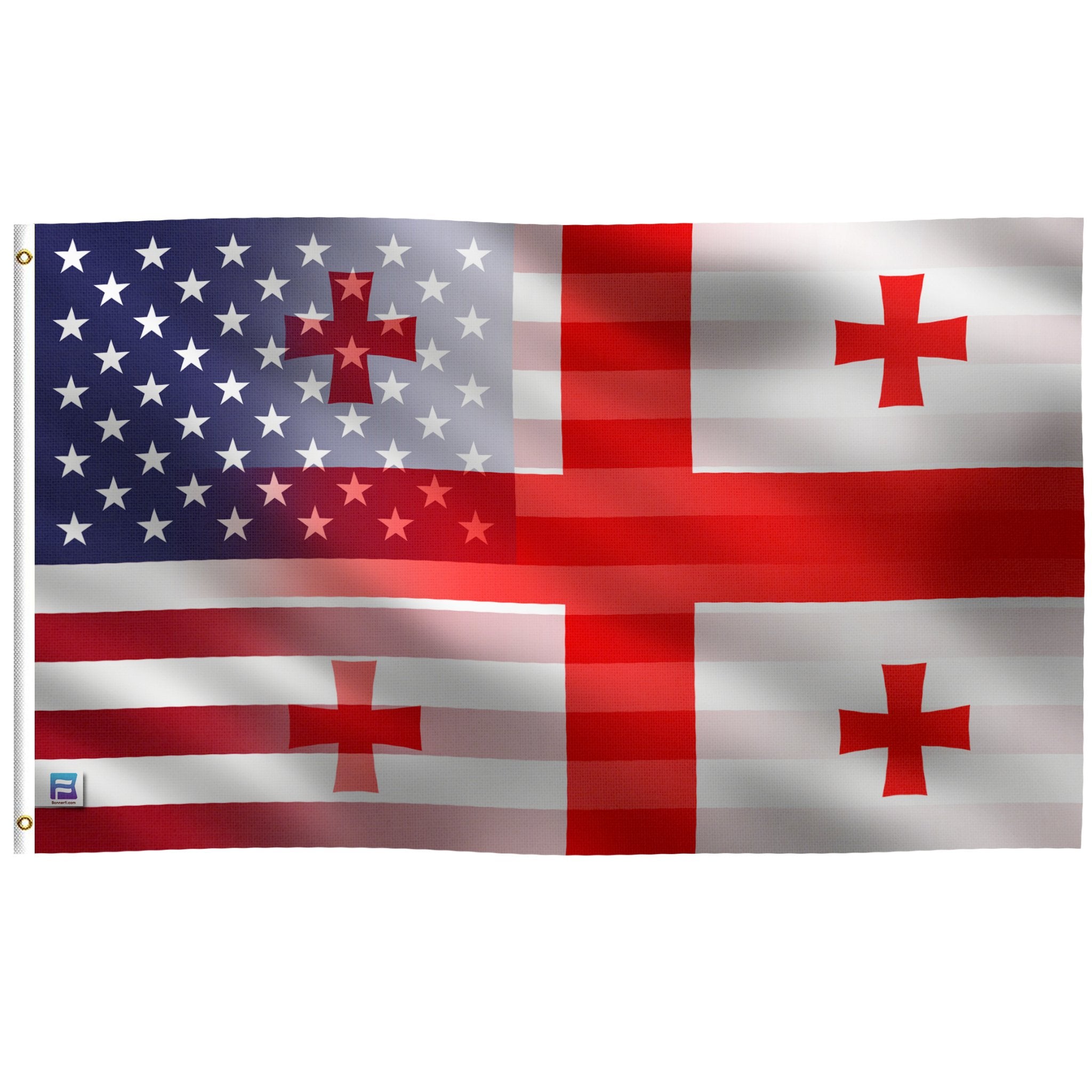Georgian American Hybrid Flag - Unique Cultural Symbol – Bannerfi