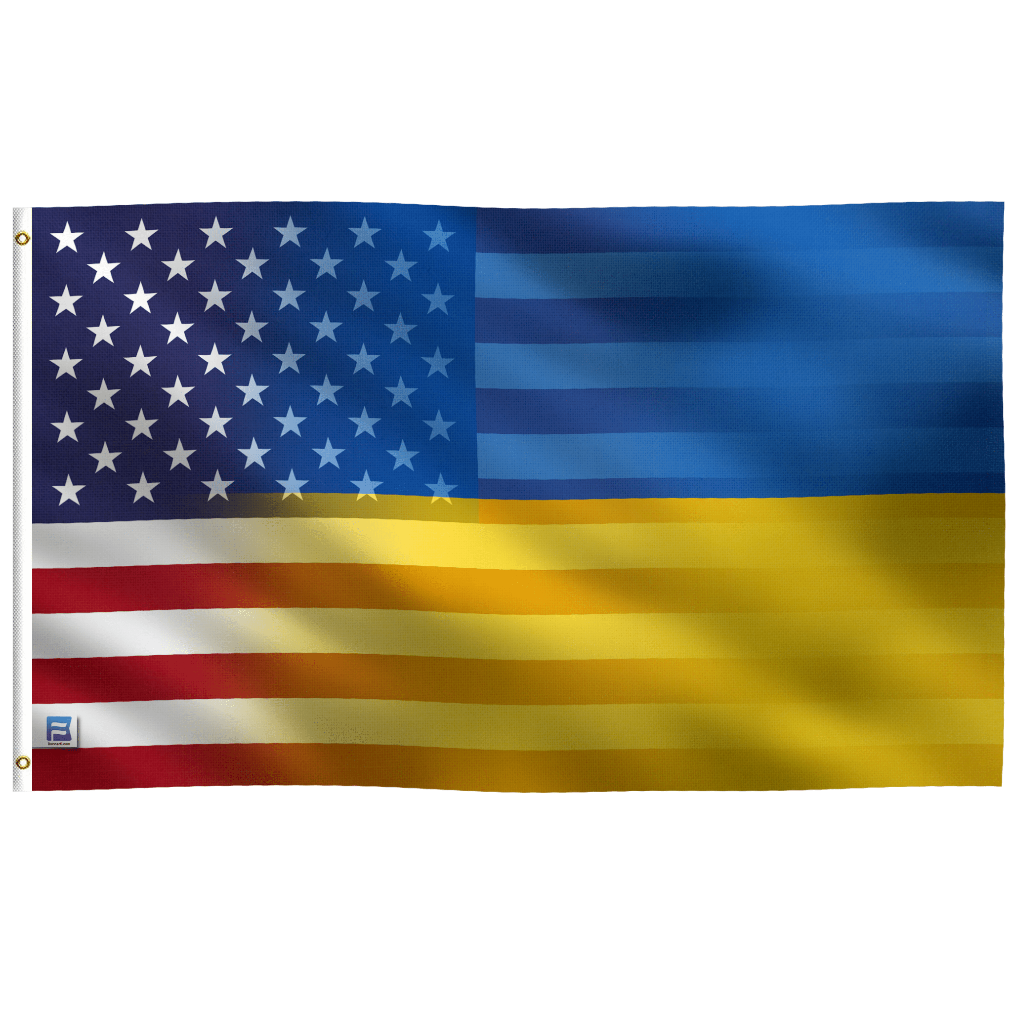 Ukrainian American Hybrid Flag - Unique Patriotic Design – Bannerfi